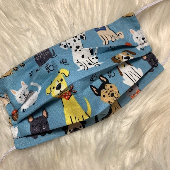 Hand Crafted | Accessories | Dogs Puppies Face Mask Reversible Triple ...